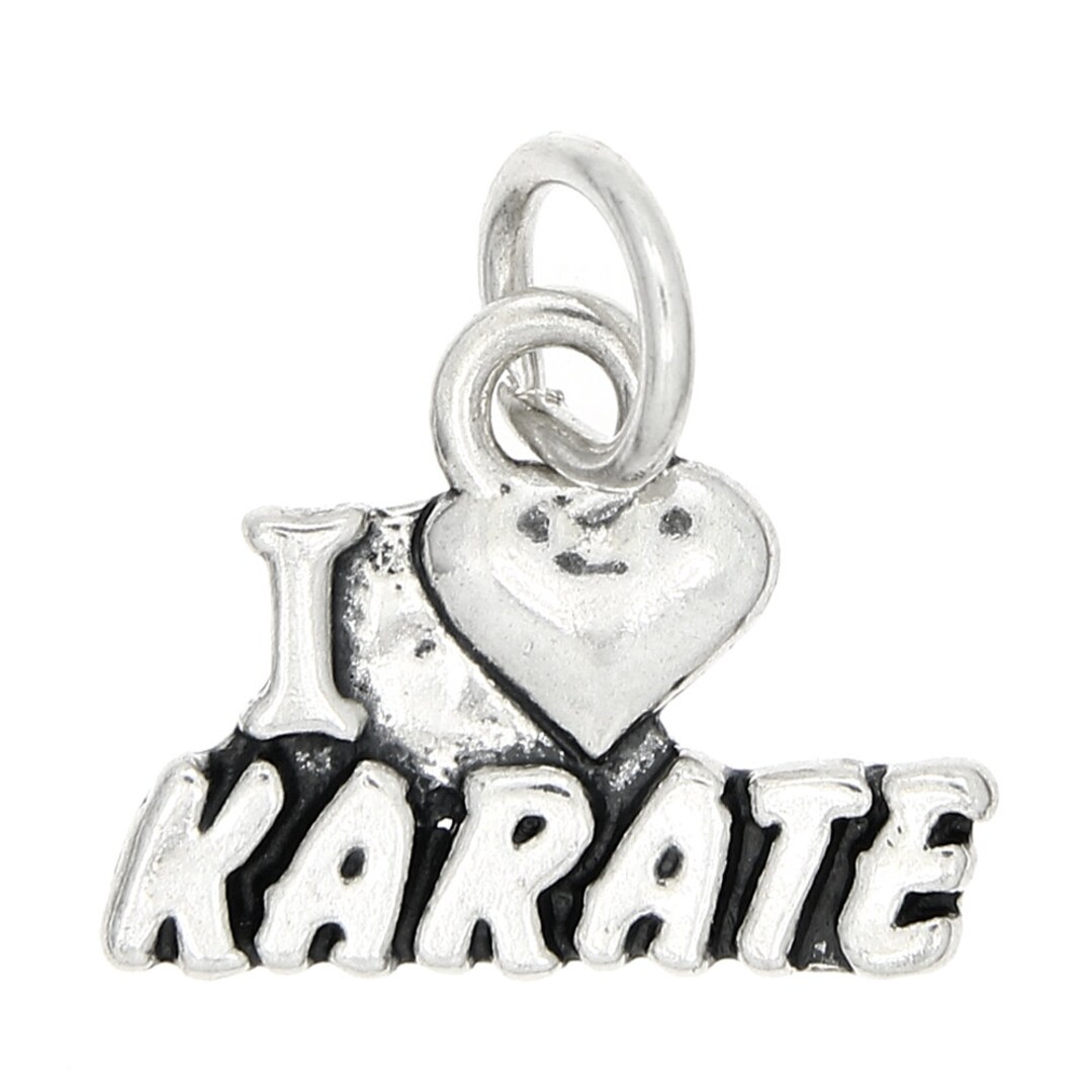 Sterling Silver I Love Karate Charm flat Charm with Options - Etsy