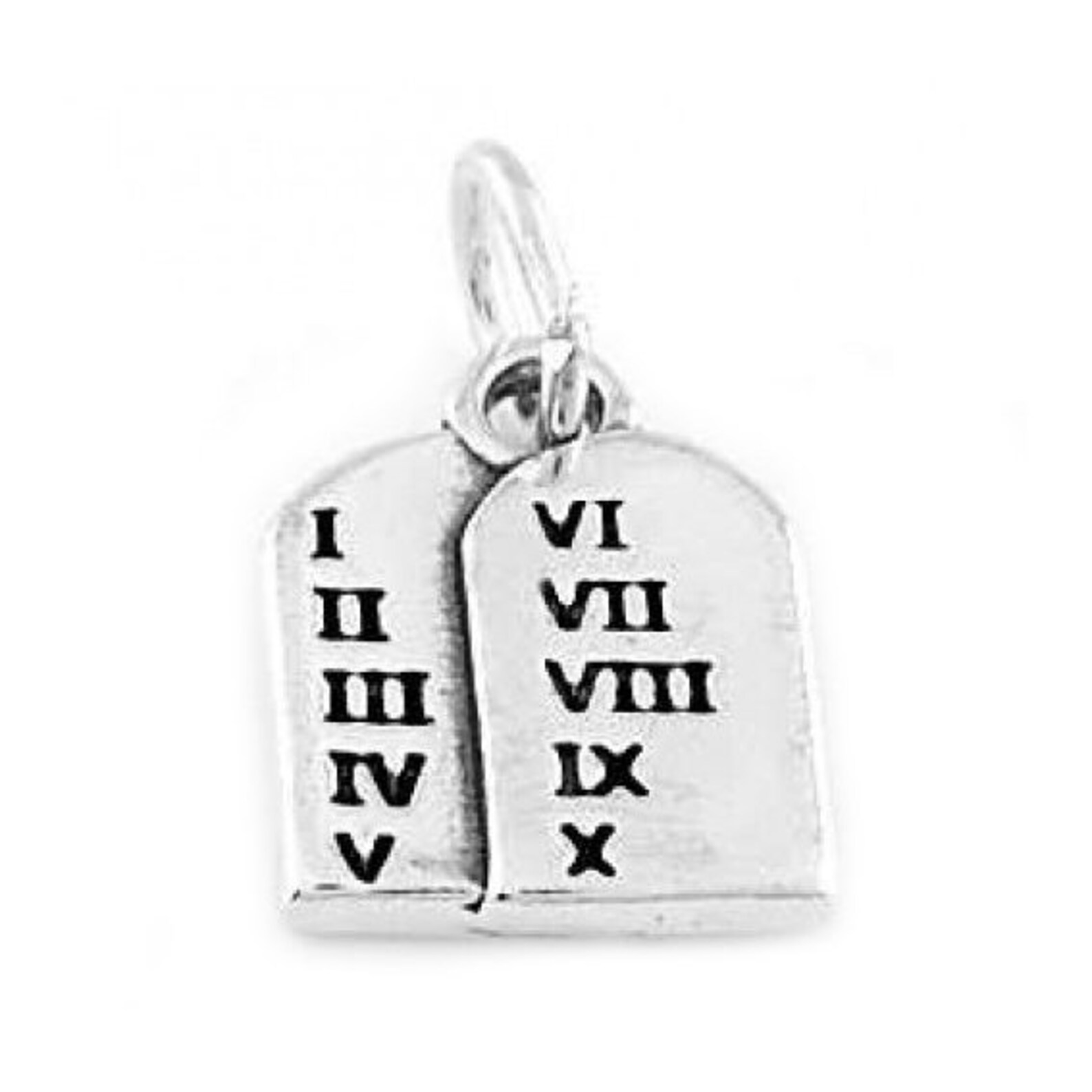 Sterling Silver Ten Commandments Tablet Charm one Sided | Etsy