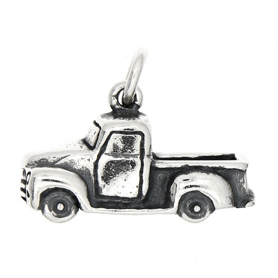 Sterling Silver Pick up Truck Charm 3d Charm with Options - Etsy