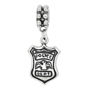 Sterling Silver Police Department Badge Charm 3d Charm with Options - Etsy