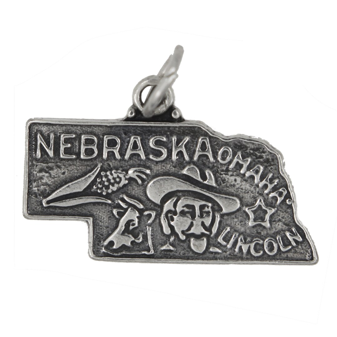 Nebraska State Map Sterling Silver Travel Charm With Options - Etsy
