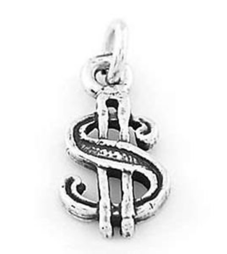 Sterling Silver Money Dollar Sign Peso SIgn Charm Pendant One | Etsy