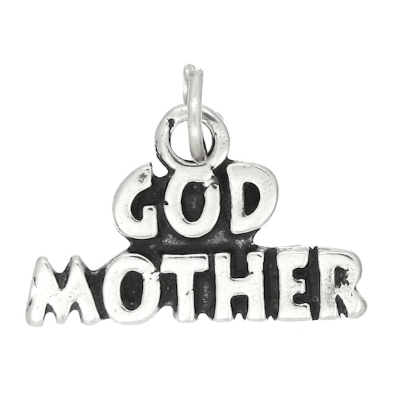 Sterling Silver God Mother Godmother Charm Pendant one Sided | Etsy