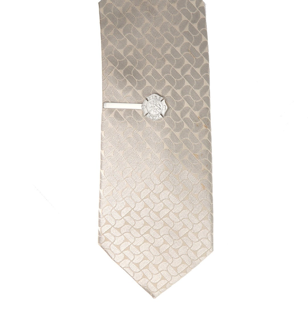 Firefighter Tie Clip Sterling Silver Fireman Fireman Shield Tieclip Tie ...