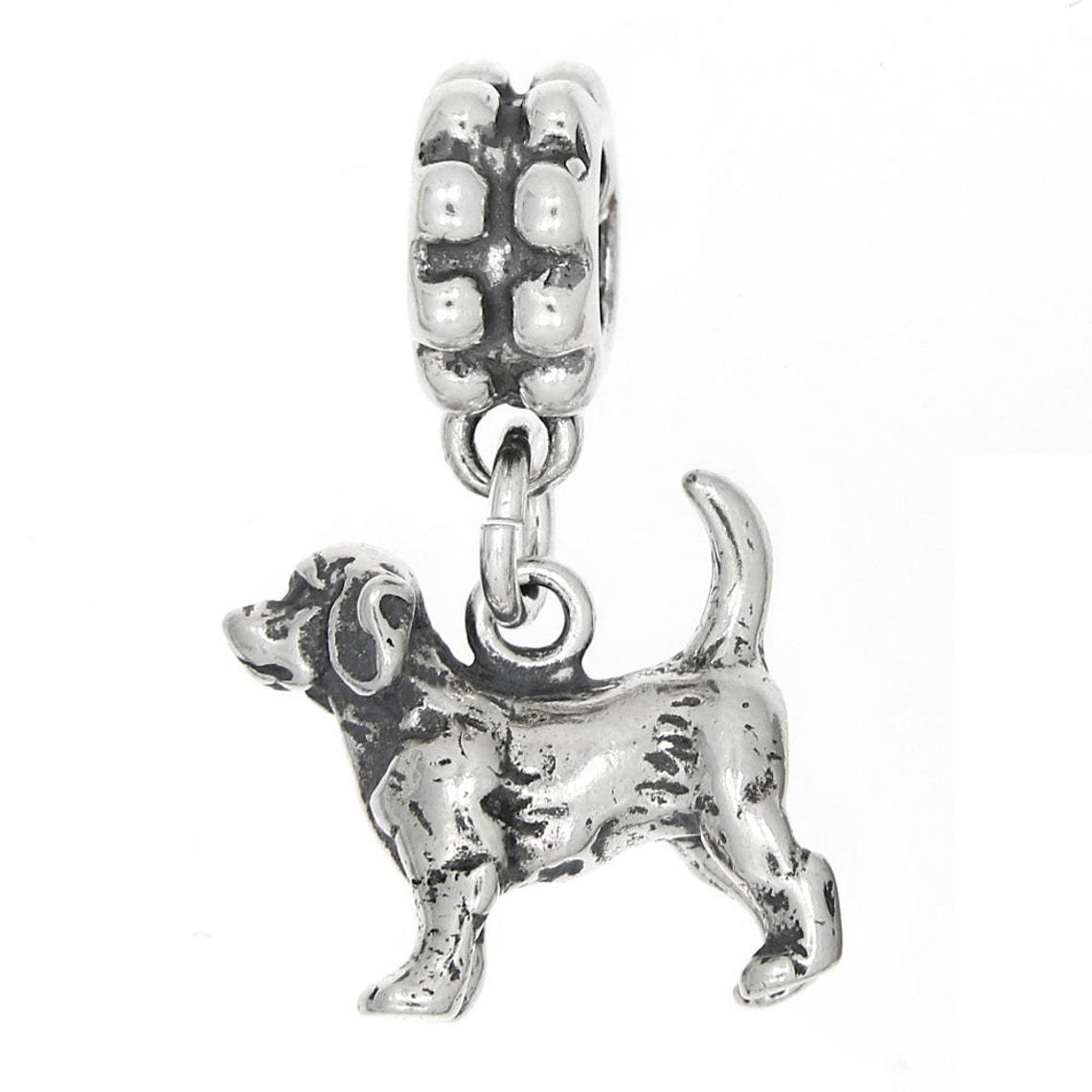 Sterling Silver Beagle Dog Charm 3d Charm with Options | Etsy