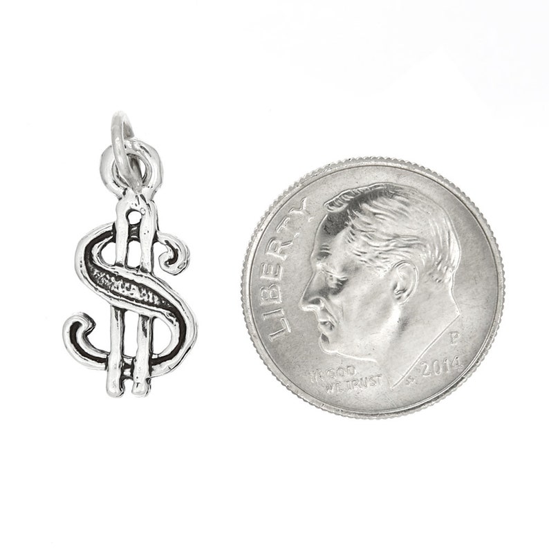 Sterling Silver Money Dollar Sign Peso Sign Charm Pendant one | Etsy