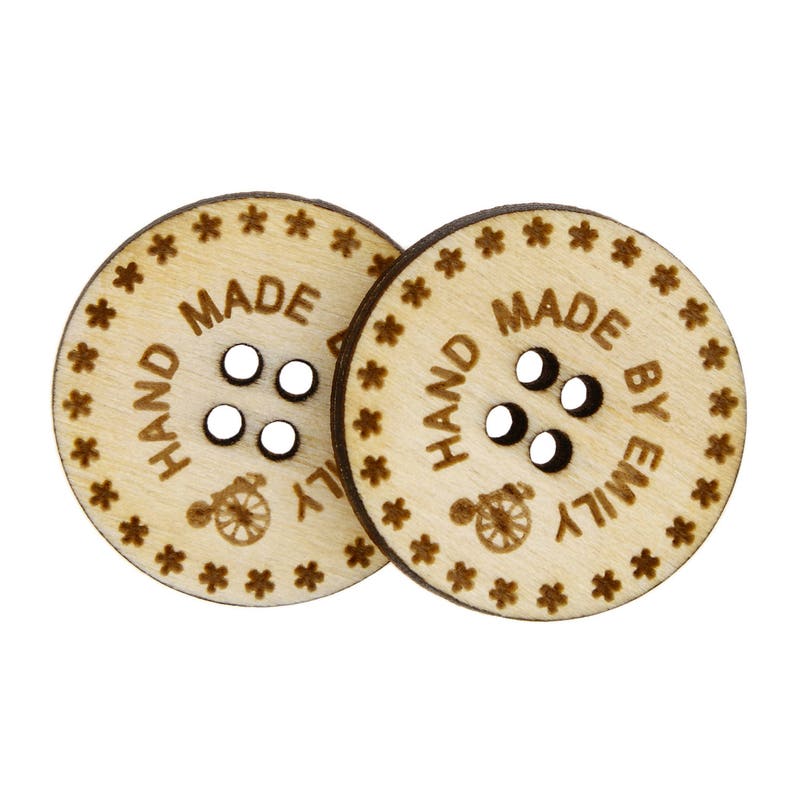 Engraved Wood Button - Etsy