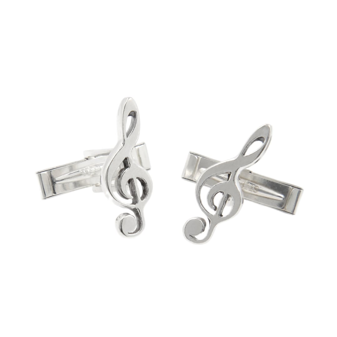 Music Note Treble Clef Cufflinks Sterling Silver Cuff Links - Etsy
