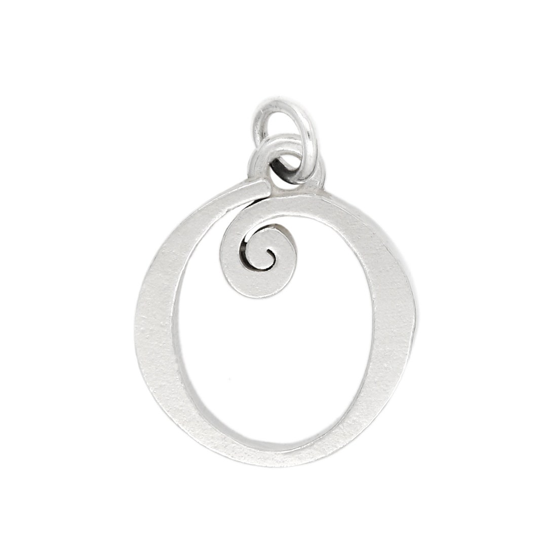 Initial Letter O Sterling Silver Cursive Calligraphy Charm Pendant ...