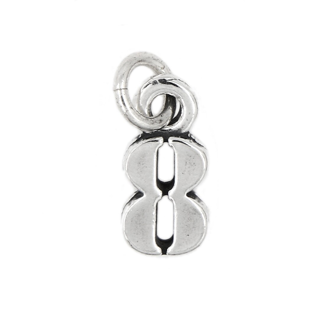 Sterling Silver Small Number 8 Years Eight Charm Pendant - Etsy