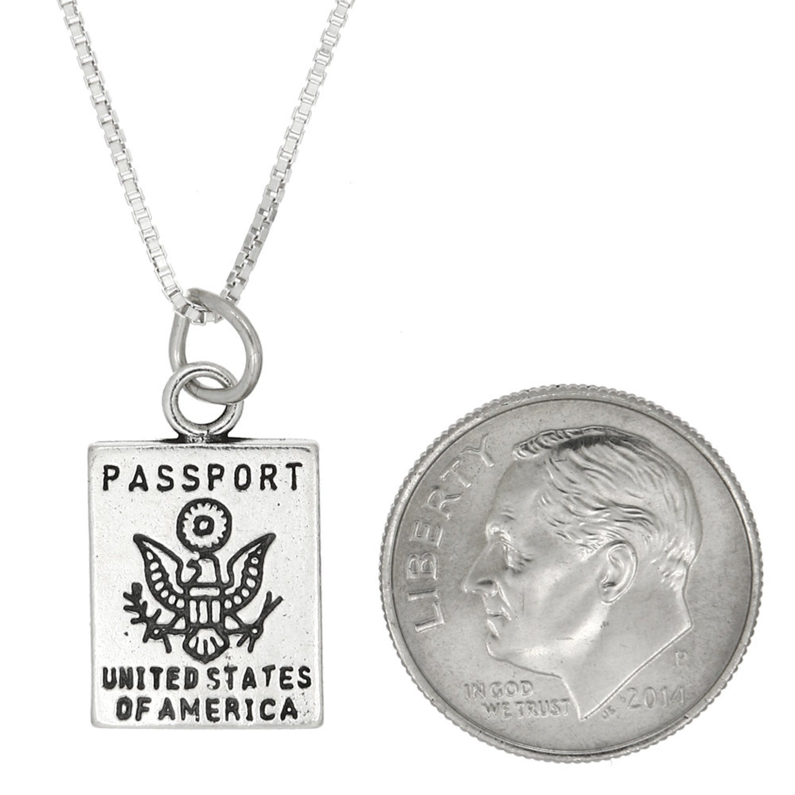 Sterling Silver US Passport Charm Flat Charm with Options | Etsy