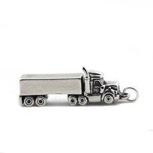 LGU 18-wheeler Semi-truck 3D Tractor Trailer Sterling Silver Solid ...