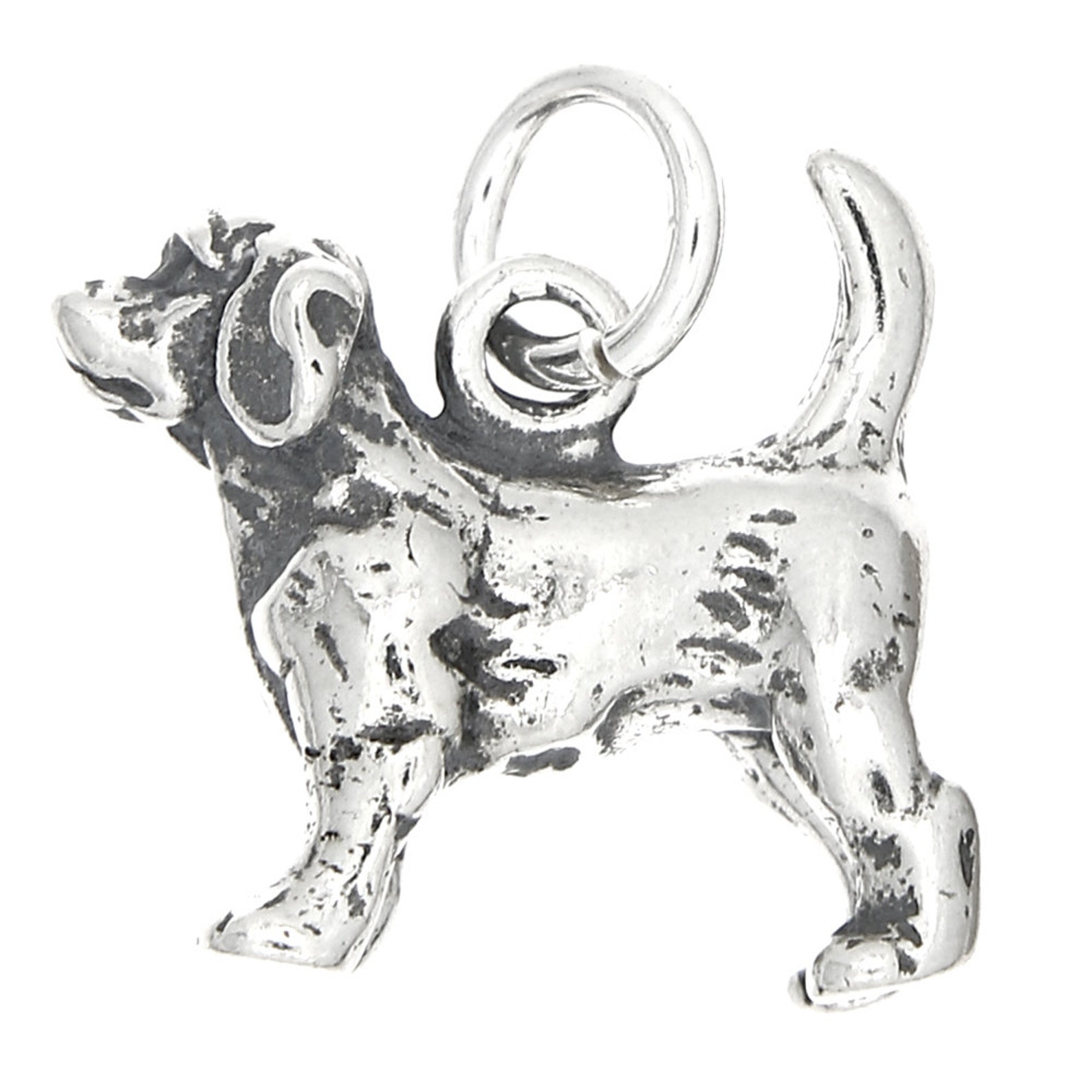 Sterling Silver Beagle Dog Charm 3d Charm with Options | Etsy