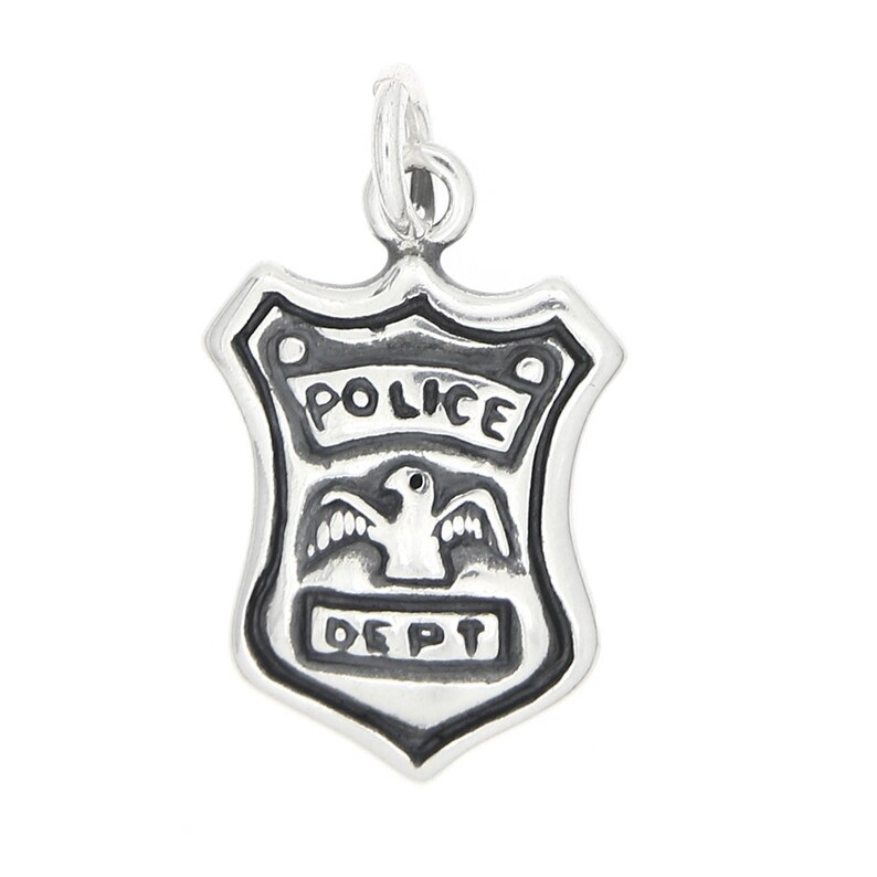 Sterling Silver Police Department Badge Charm 3d Charm with - Etsy