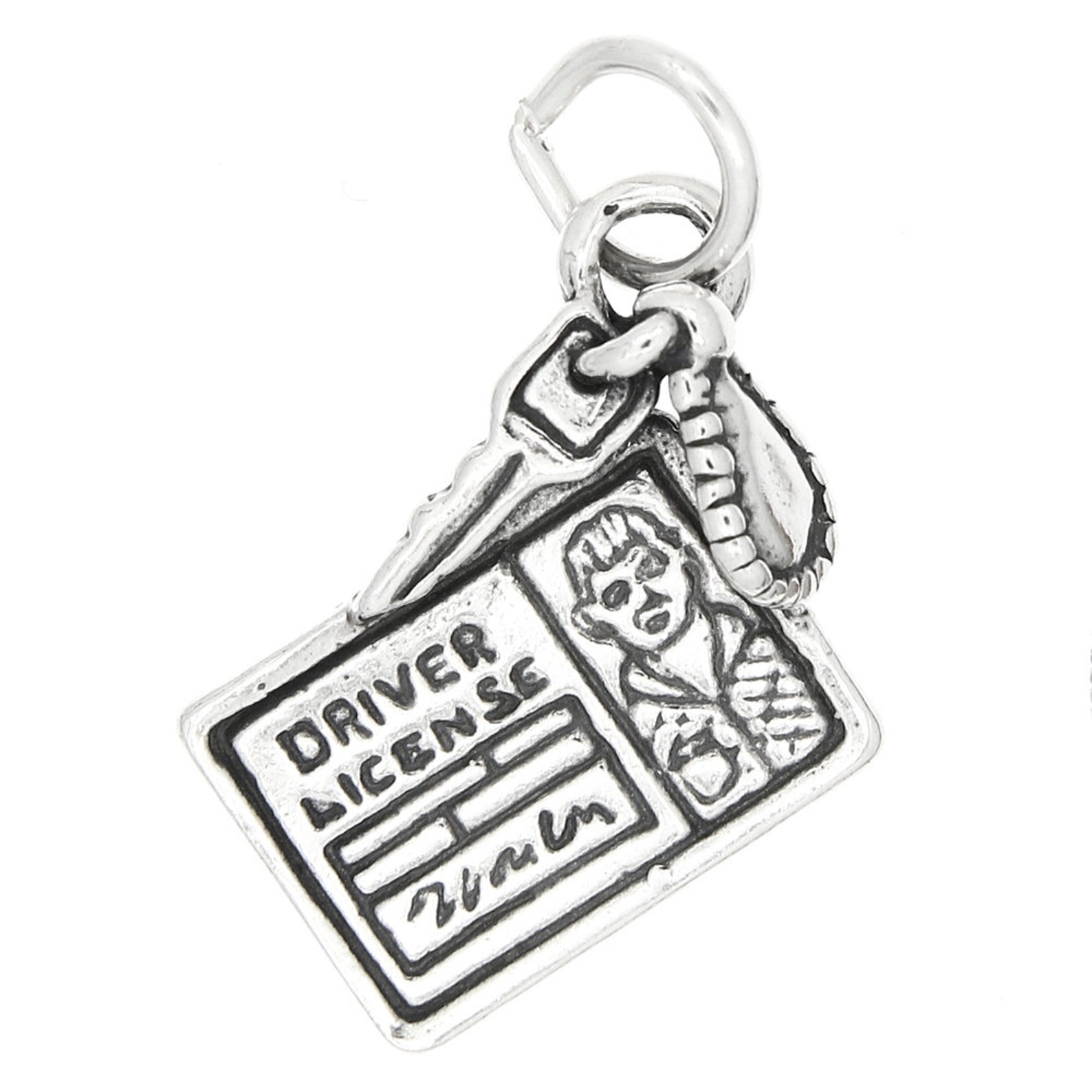 Sterling Silver Male Driver's License With Key Charm one - Etsy