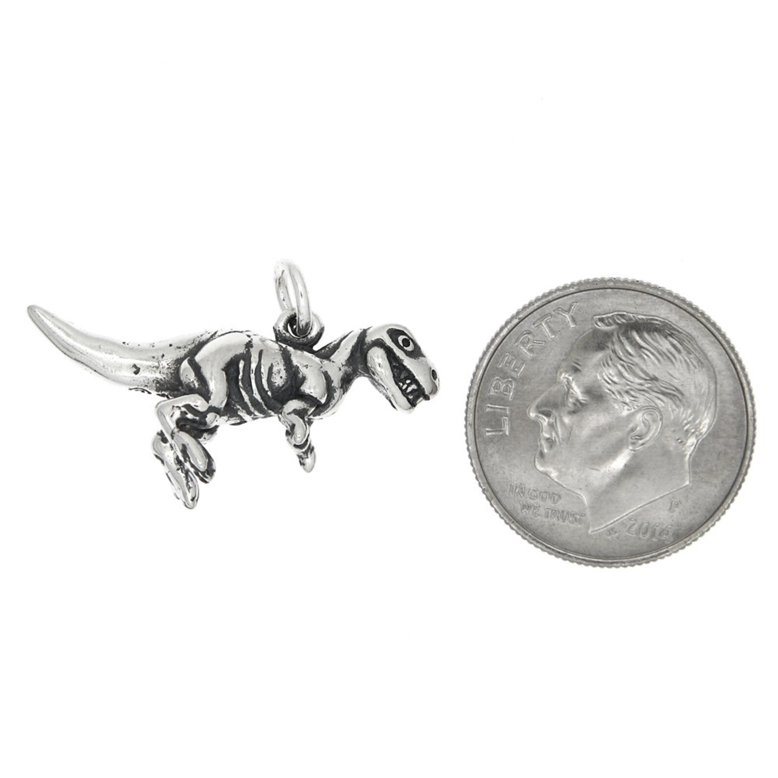 Sterling Silver Tyrannosaurus Rex T-rex Dinosaur Charm Pendant | Etsy