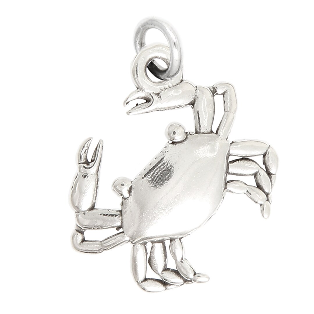 Sterling Silver Crab Charm with Options - Etsy