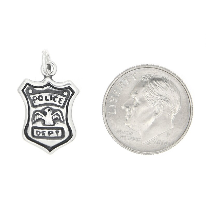 Sterling Silver Police Department Badge Charm 3d Charm with - Etsy