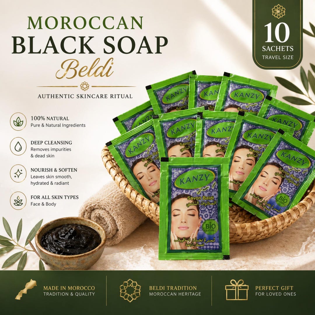 Sachets de savon noir du Maroc Beldi - Nettoyant naturel pour hammam ...
