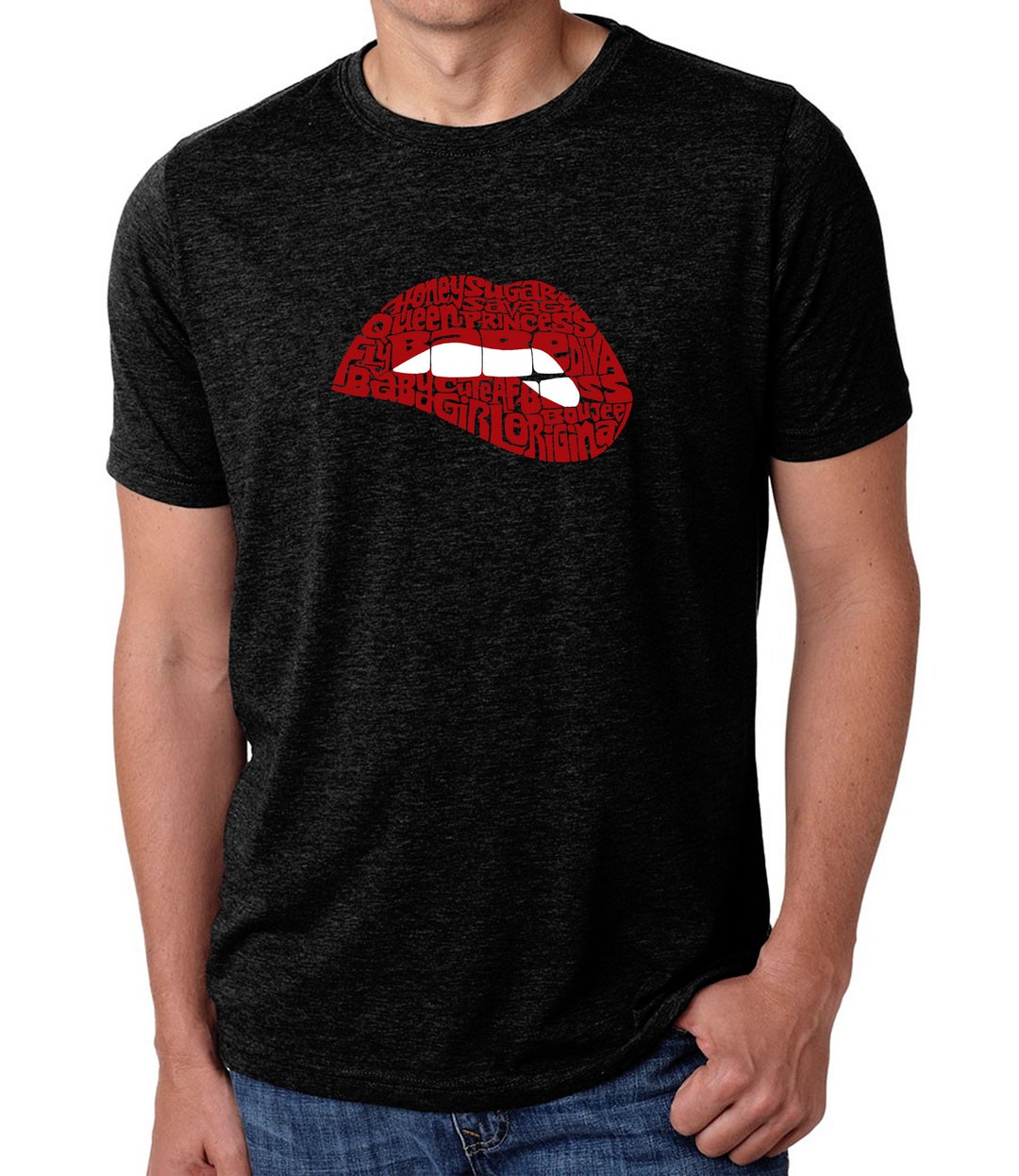Men's Premium Blend Word Art T-shirt - Savage Lips - Etsy