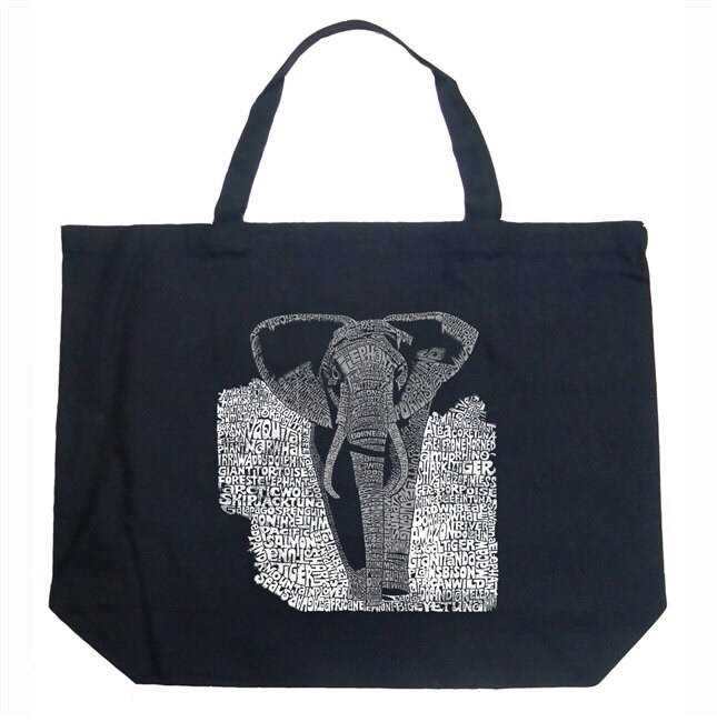 Large Tote Bag - Elephant - Created Using a List of Popular Endangered ...