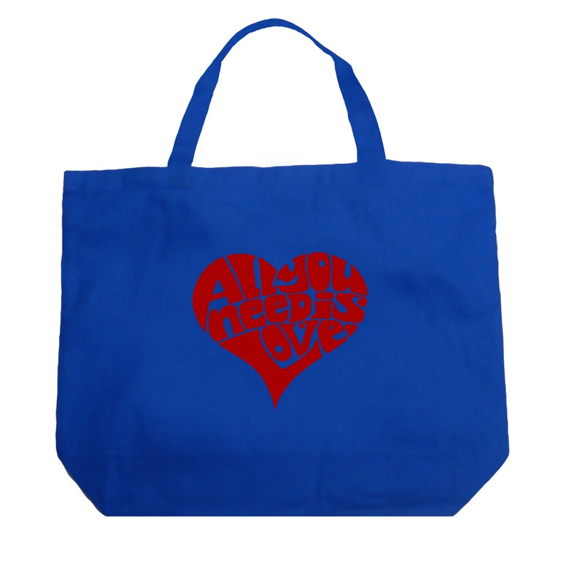 Large Word Art Tote Bag All You Need is Love | Etsy
