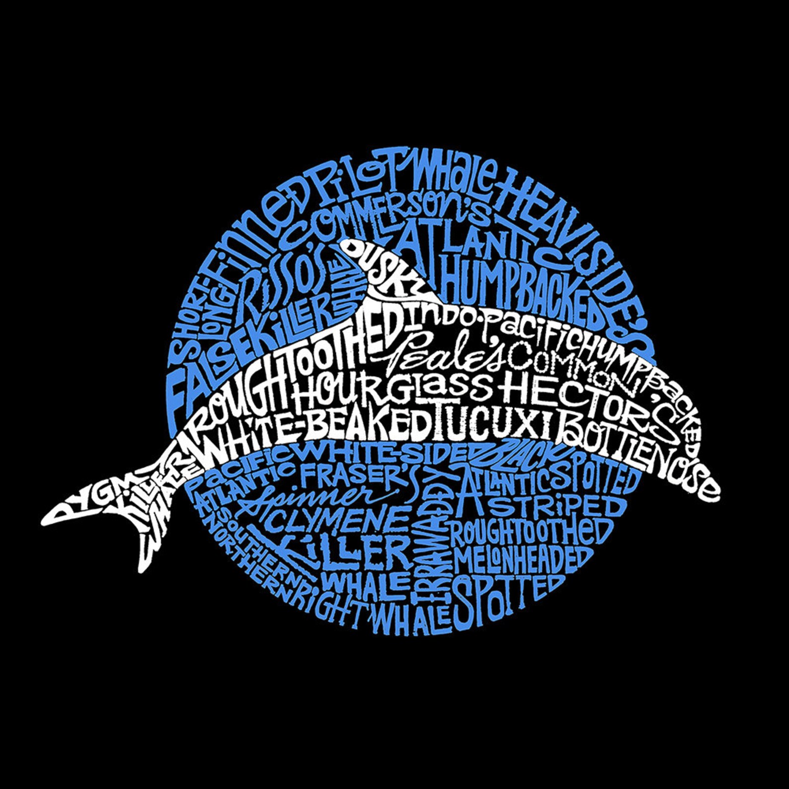 Men's T-shirt Word Art Dolphin Created Out of Dolphin | Etsy