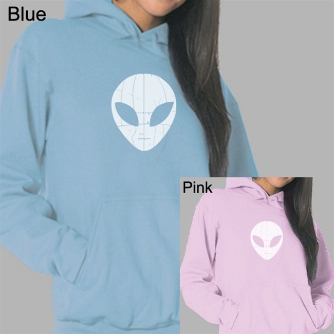 Women's Hooded Sweatshirt Alien Face Created Using the - Etsy