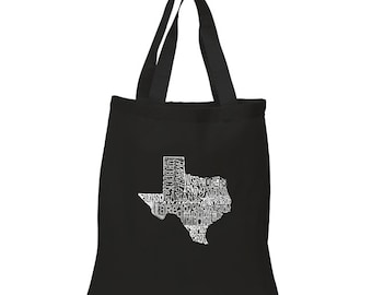 Don't Mess With Texas Tote Bag, Texas Map Tote Bag, Souvenir Canvas ...
