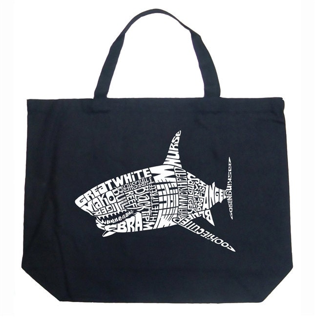 Large Tote Bag Created Using Popular Species of Shark - Etsy