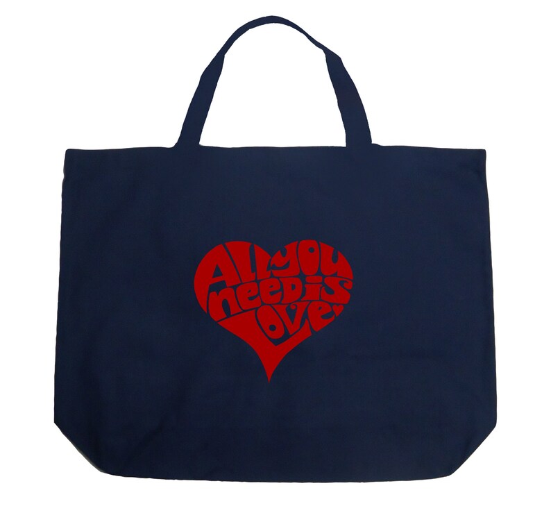 Large Word Art Tote Bag - All You Need is Love - Etsy