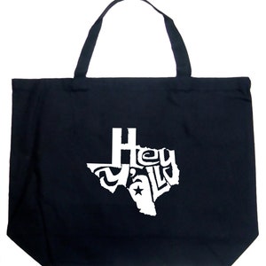 Large Word Art Tote Bag - Hey Yall - Etsy