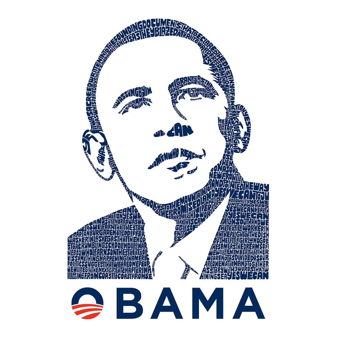 Men's Word Art T-shirt Obama - Etsy UK