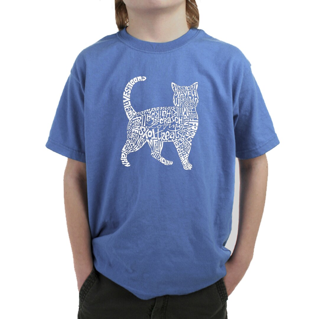 Boy's T-shirt - Cat Created Out of Cat Themed Words - Etsy