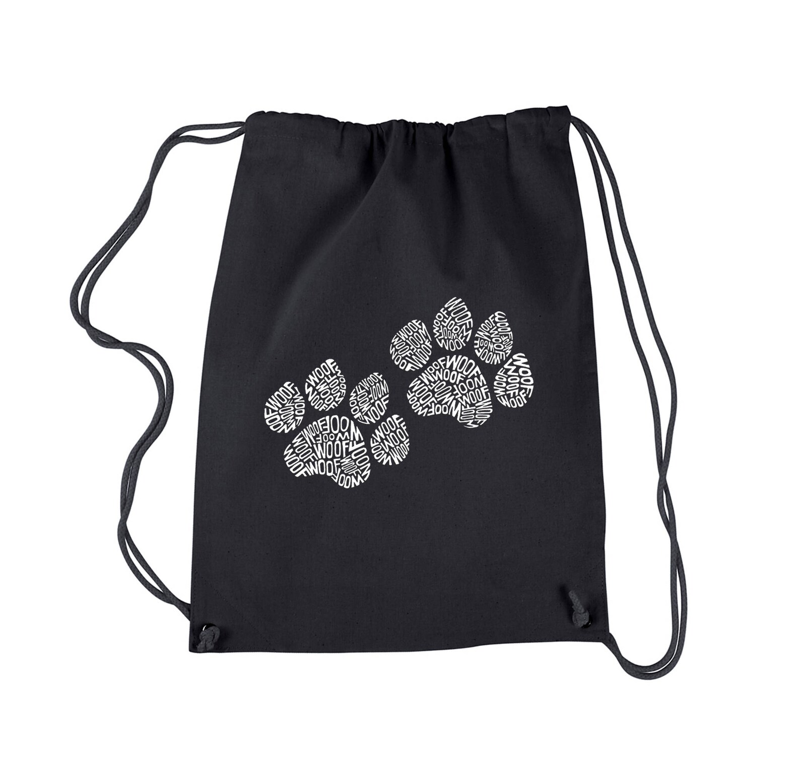 Drawstring Backpack Dog Paw Prints Created Out of the Word - Etsy