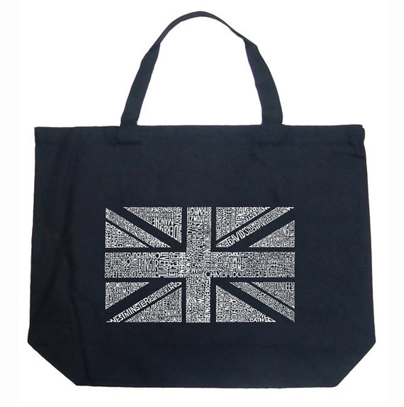 Large Tote Bag Union Jack Created Using Major UK Cities | Etsy