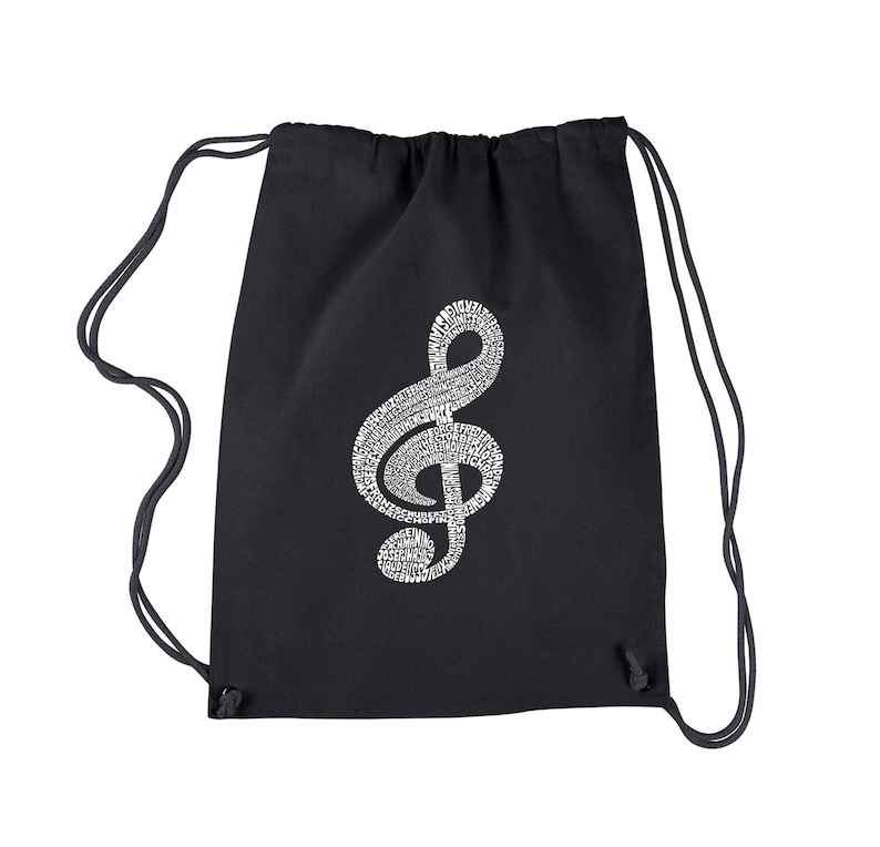 Drawstring Backpack - Music Note Created Using a List of the Most ...