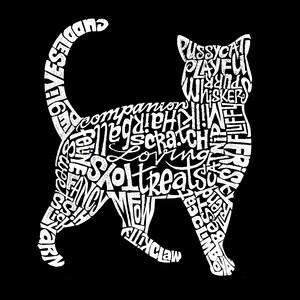 Boy's T-shirt - Cat Created Out of Cat Themed Words - Etsy