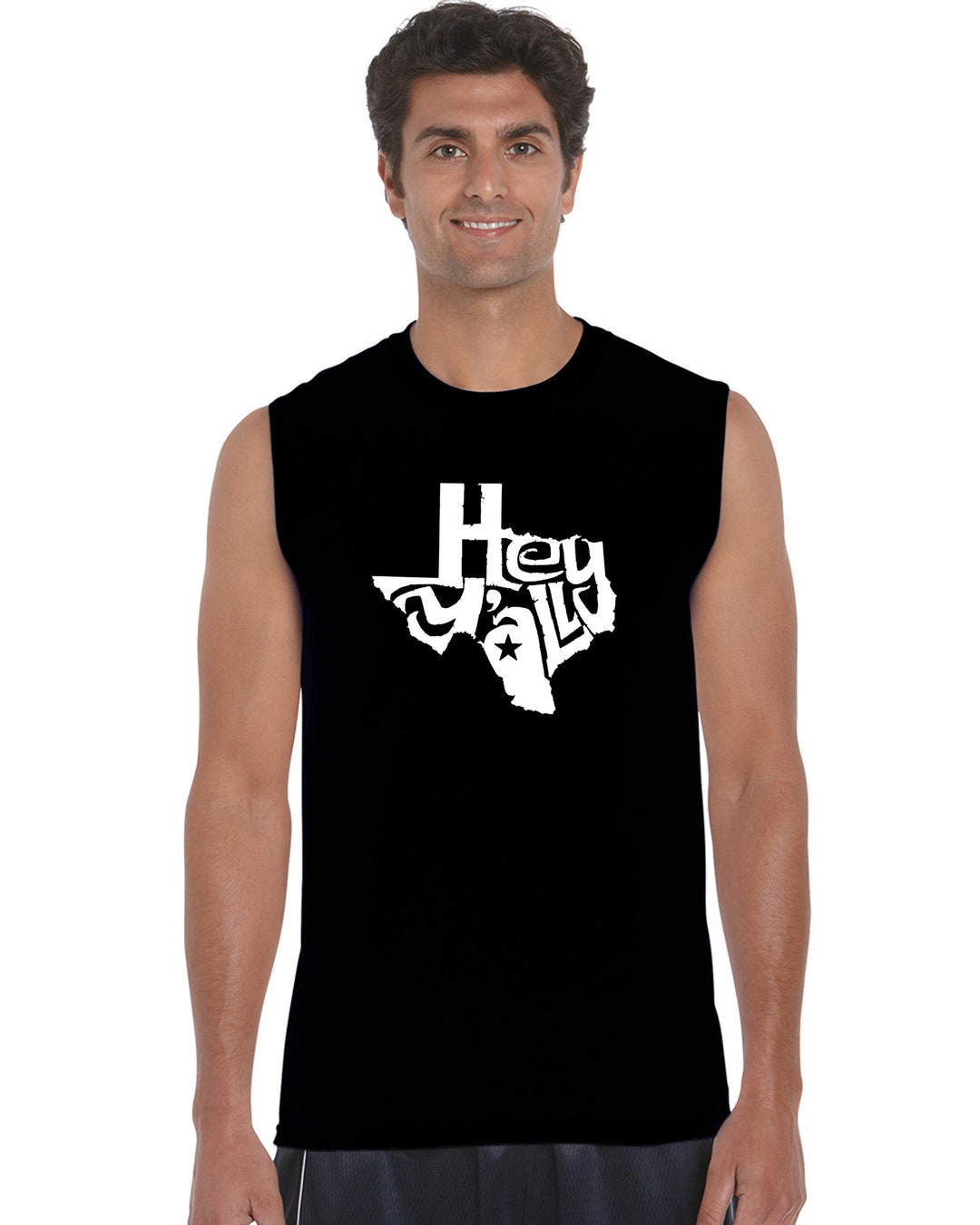 Men's Word Art Sleeveless T-shirt Hey Yall - Etsy