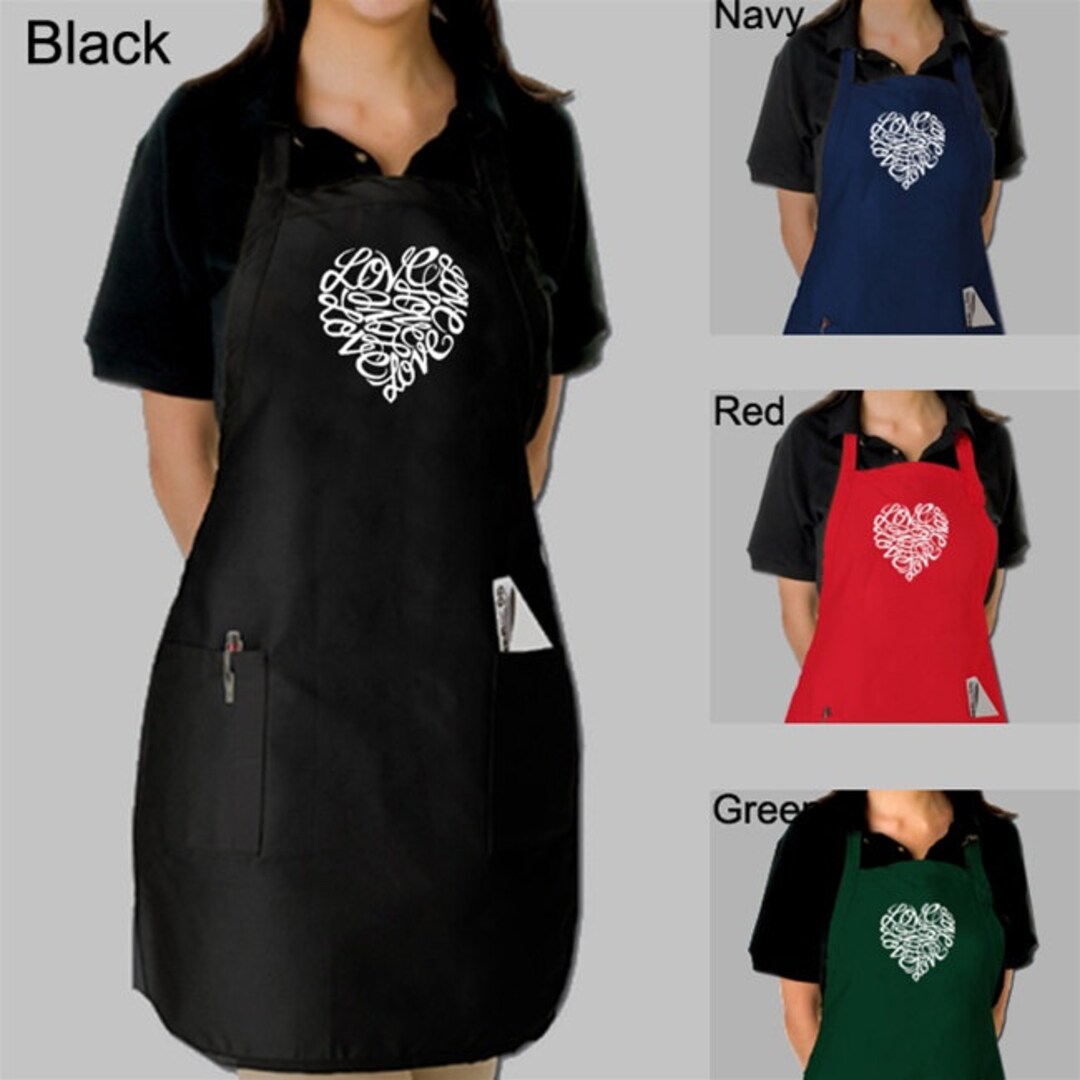 Full Length Dual Pocket Apron - Created Using the Word Love - Etsy