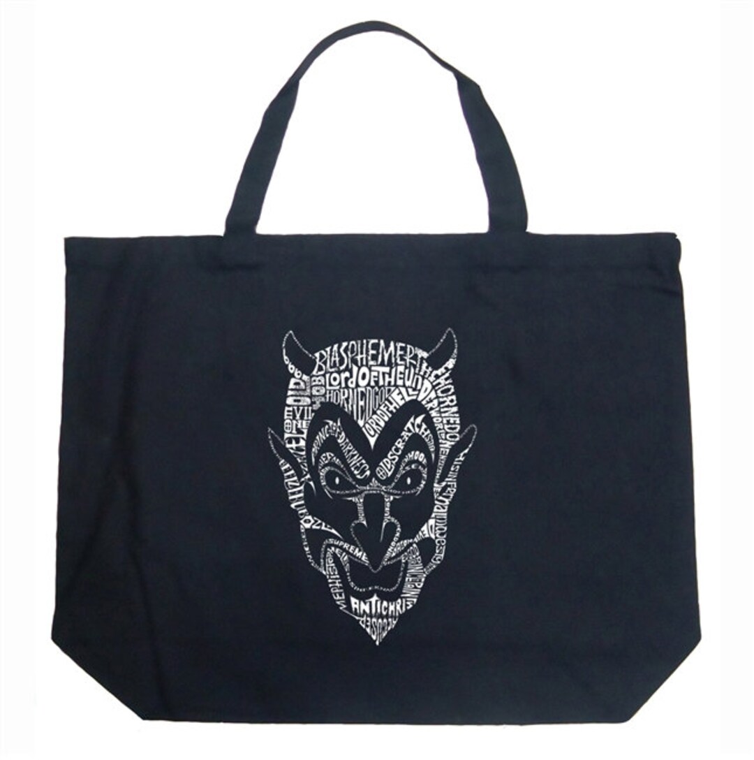Large Tote Bag - Created Using Different Names for the Devil's Names - Etsy