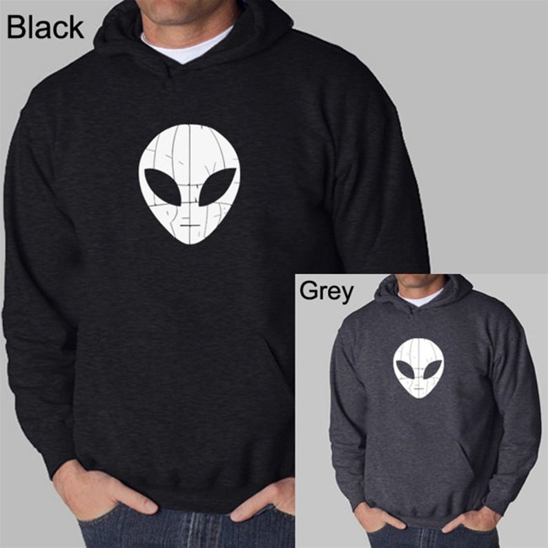 Men's Hooded Sweatshirt Alien Face Created Using the - Etsy