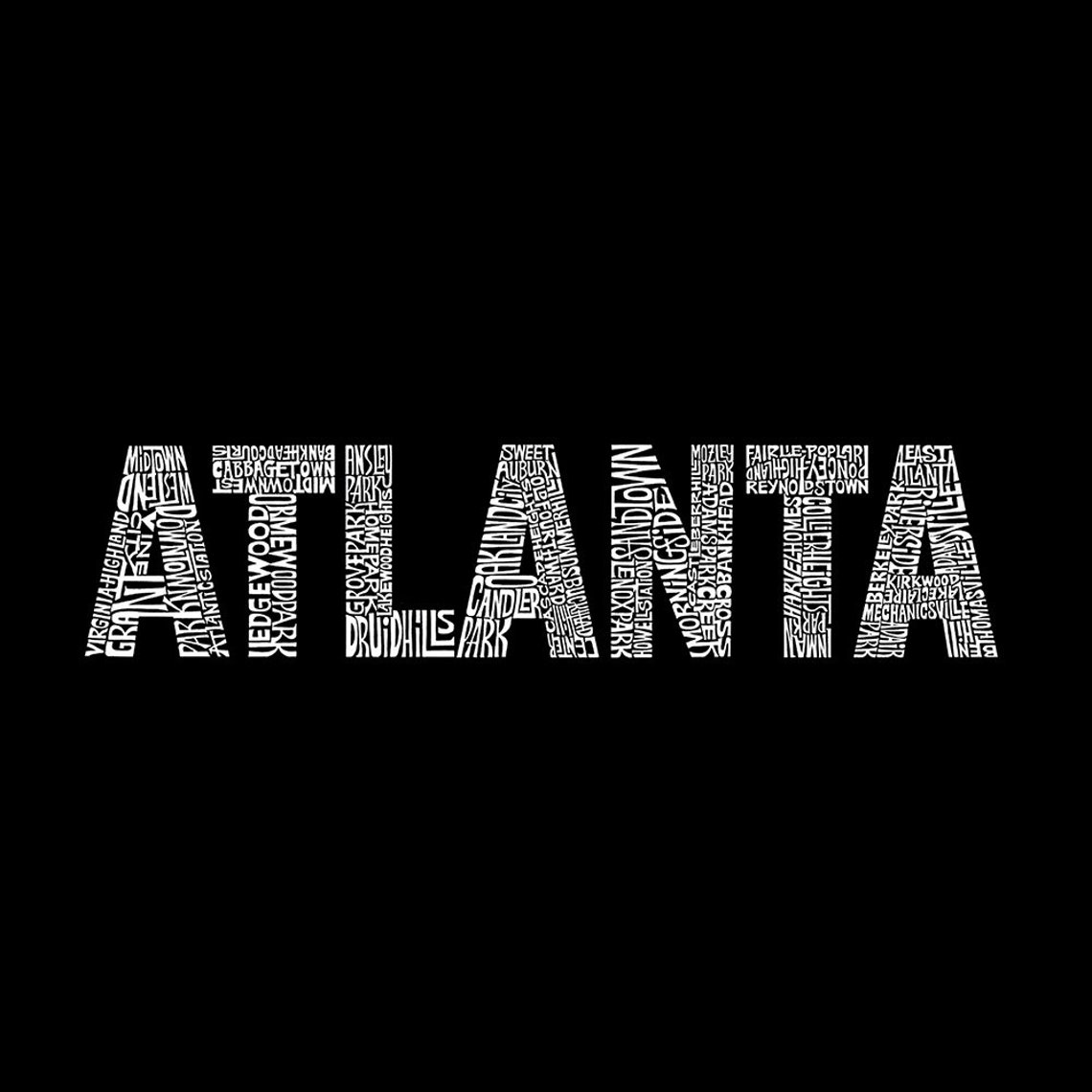 Women's Raglan Baseball Word Art T-shirt Atlanta | Etsy