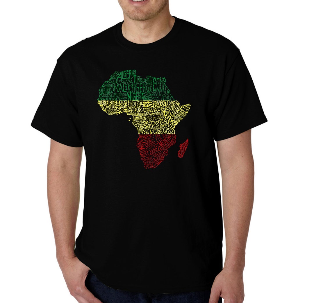 Camiseta LA Pop Art Hombre Word Art - Países de África - Etsy México