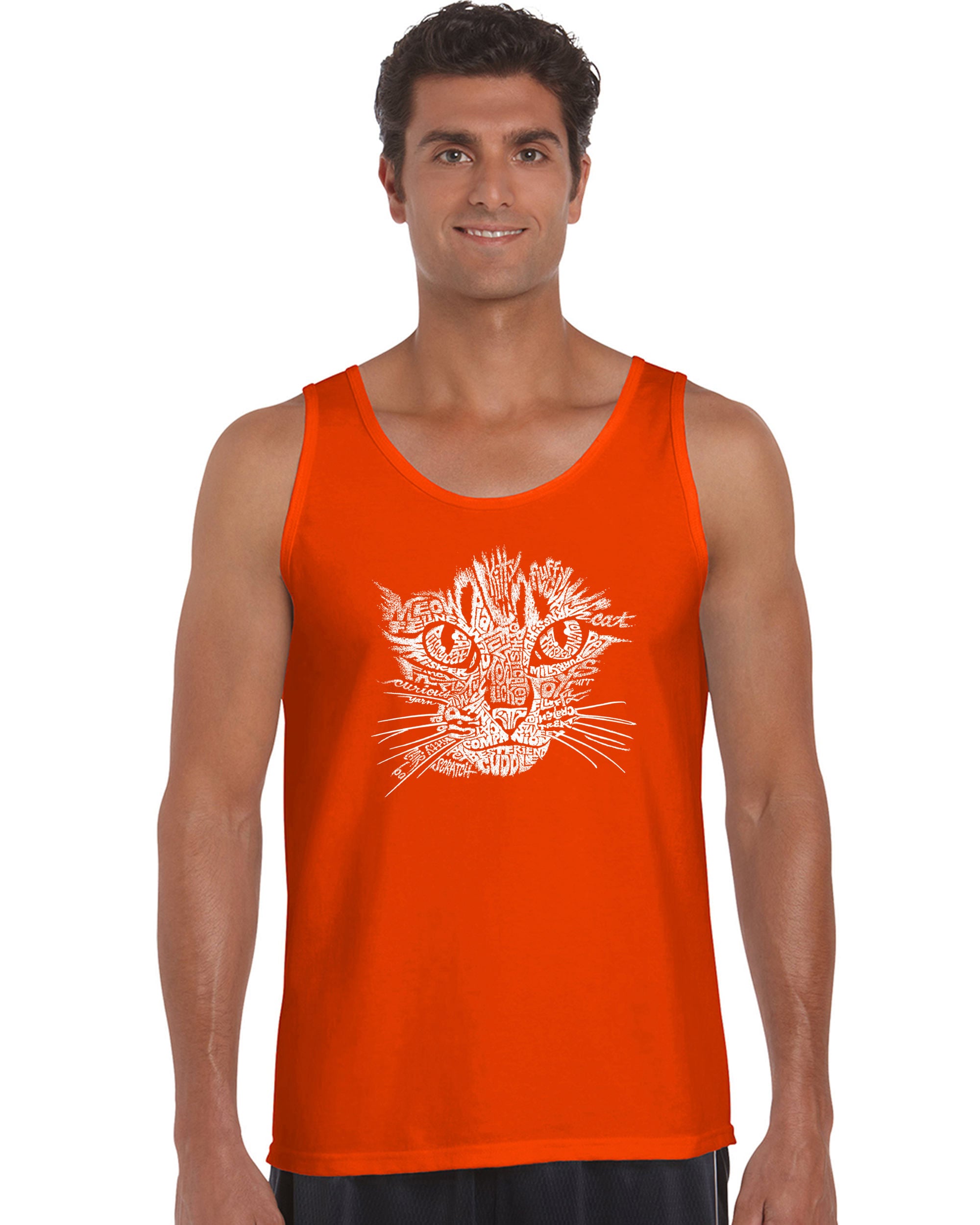 Men's Tank Top Created Out of Cat Themed Words Face - Etsy