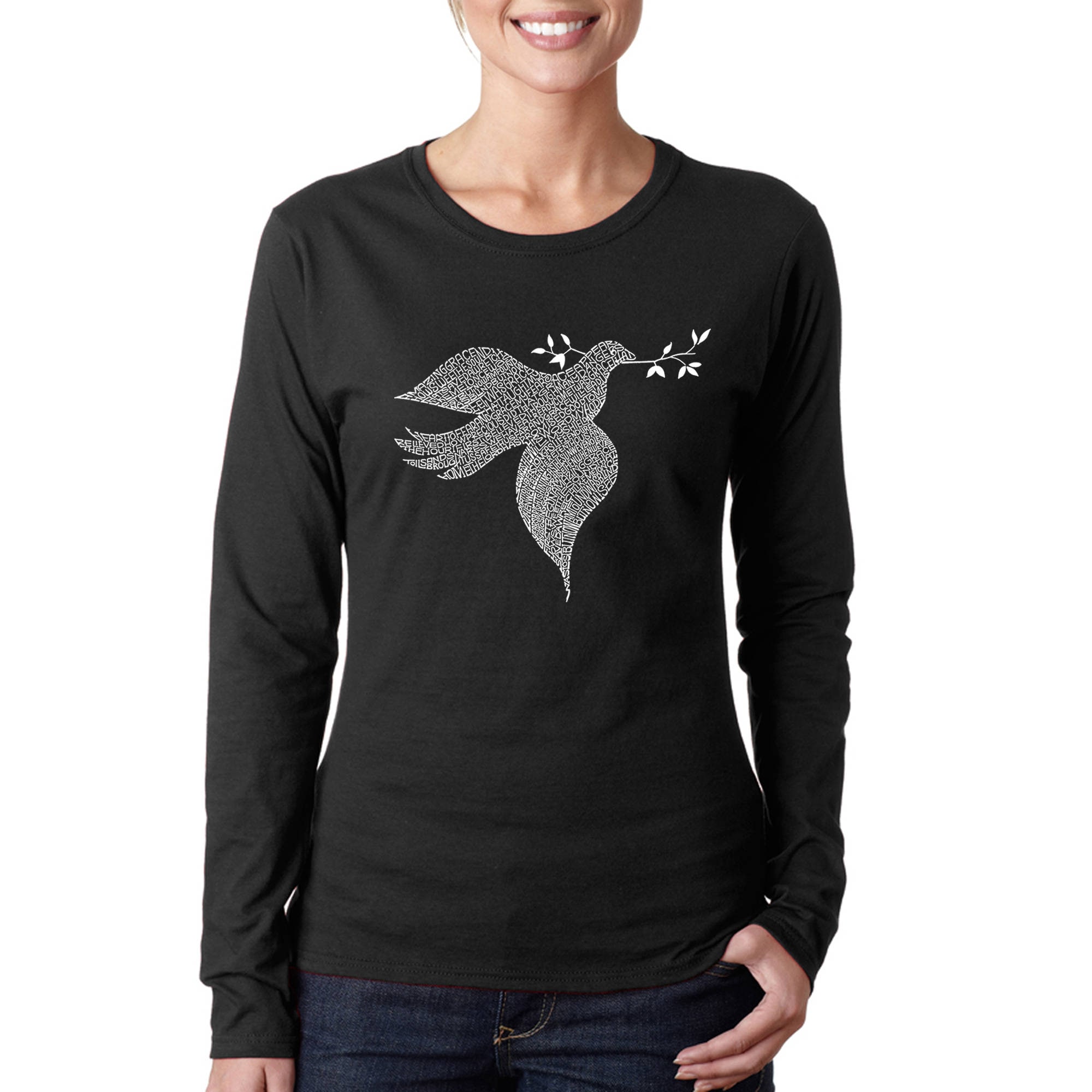 Women's Long Sleeve T-shirt Dove Created Using the - Etsy UK