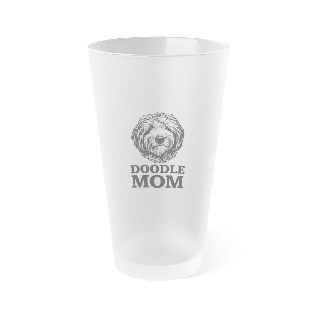 Doodle Dog Mom Pint Glass 16oz Frosted | Doodle Mom Beer Glass - Etsy