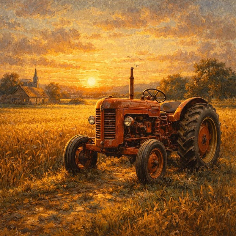 Vintage Tractor Sunset 1000 Piece Jigsaw Puzzle – British Farm Scene ...
