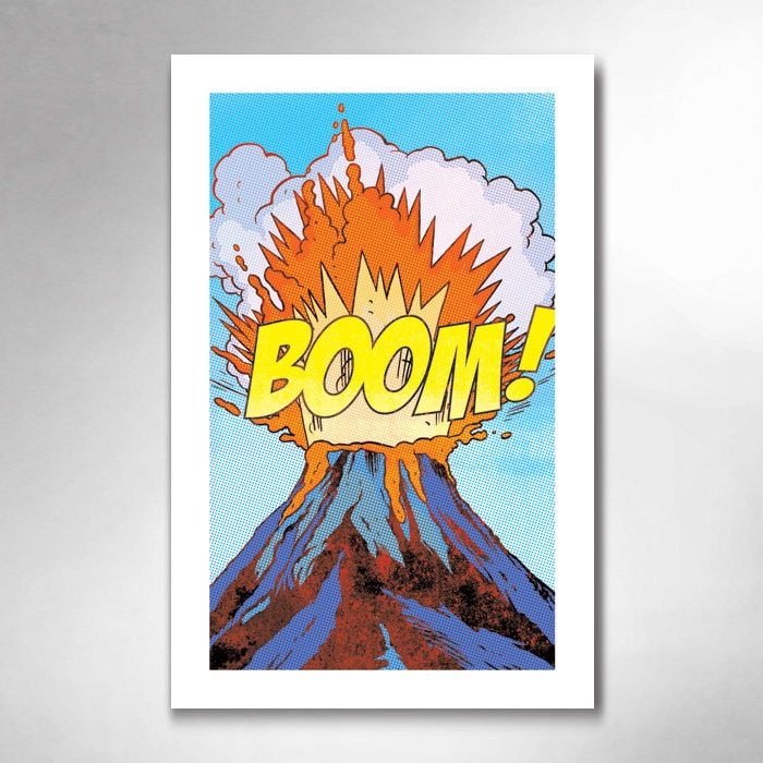VOLCANO BOOM Comic Book Modern Pop 11x17 Art Print by Rob Ozborne