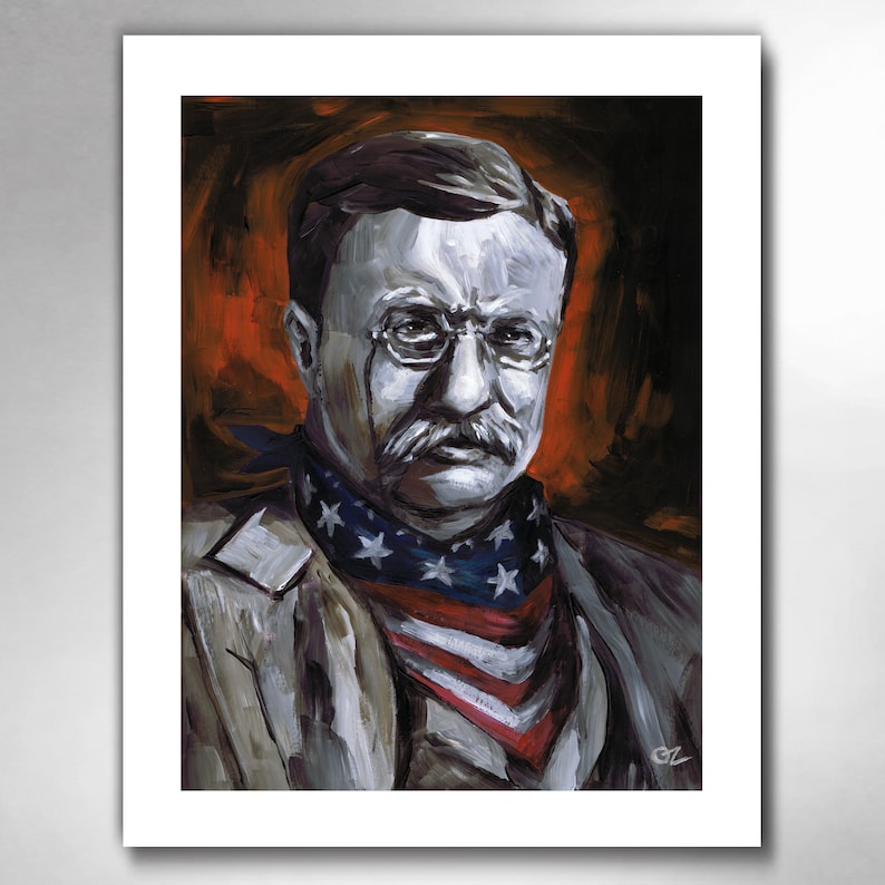 TEDDY ROOSEVELT Take No Guff American Painting Art Print | Etsy